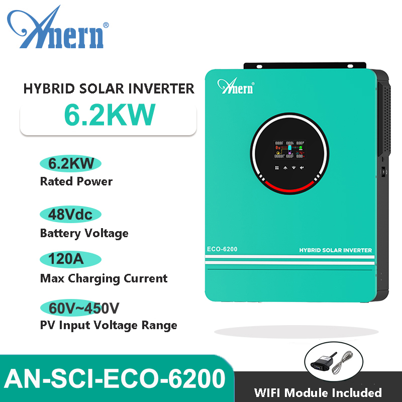 3.6KW/4.2KW/6.2KW Hybrid Solar Inverter 220-240VAC 24V 48V Hybrid Inverter Off Grid/On Grid 120A ...