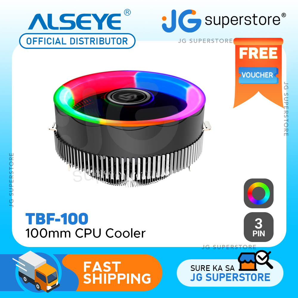 Alseye TBF-100 RGB CPU Cooler Fan with Aluminum Heatsink for Intel and ...