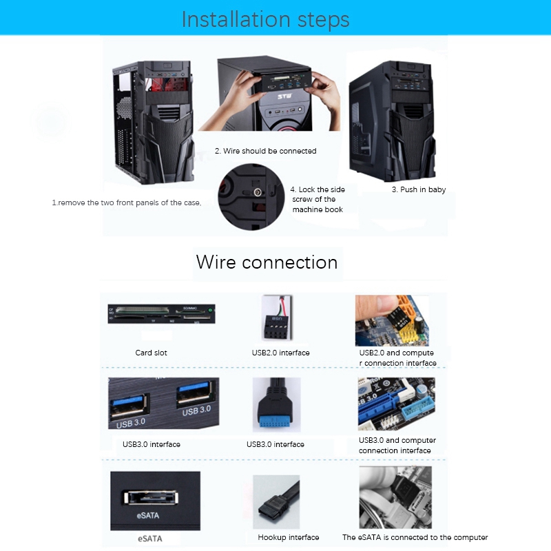 5.25inch PC Computer Front Panel USB 2.0 Card Reader with 3 Ports USB3 ...