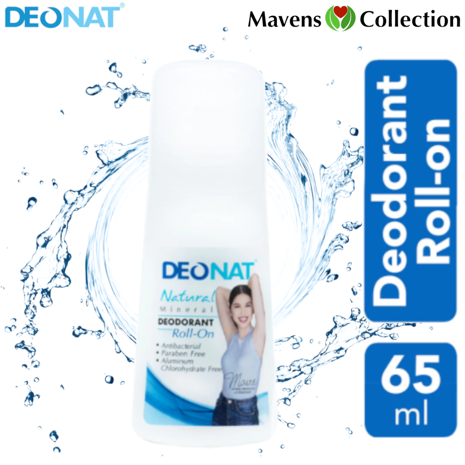 DEO NAT Natural Mineral Deodorant Roll-On 65ml by MAVENS COLLECTION ...
