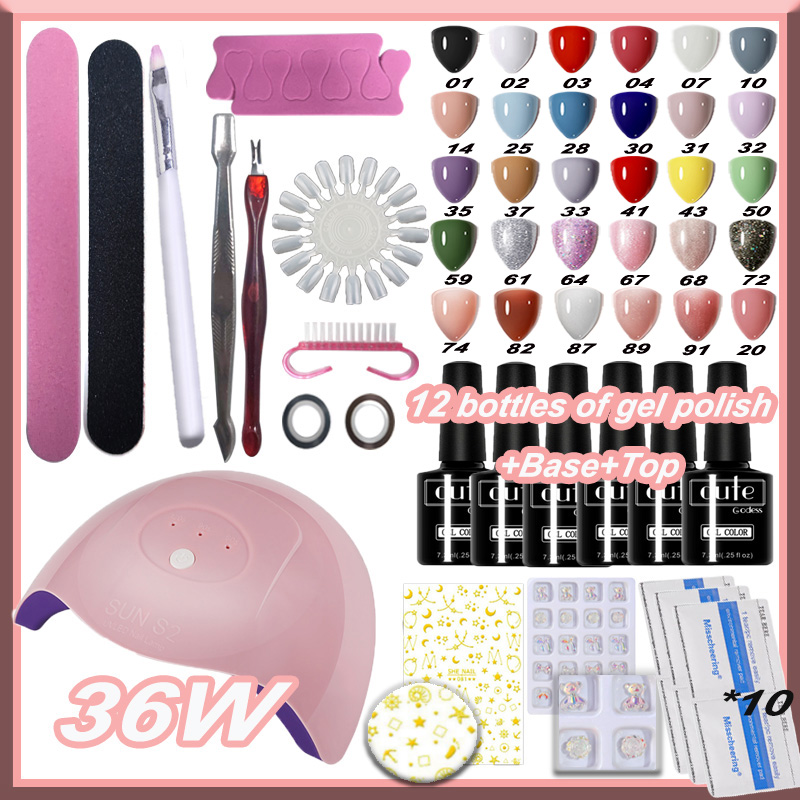 Polygel nail set Gel Nail Polish Set with 120/220/280W UV LED Dry Lamp ...