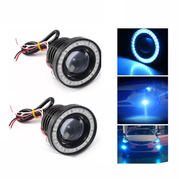 🔝Original+24hours delivery 2pcs Car LED DRL Angel Eyes Fog Lamp 12V ...