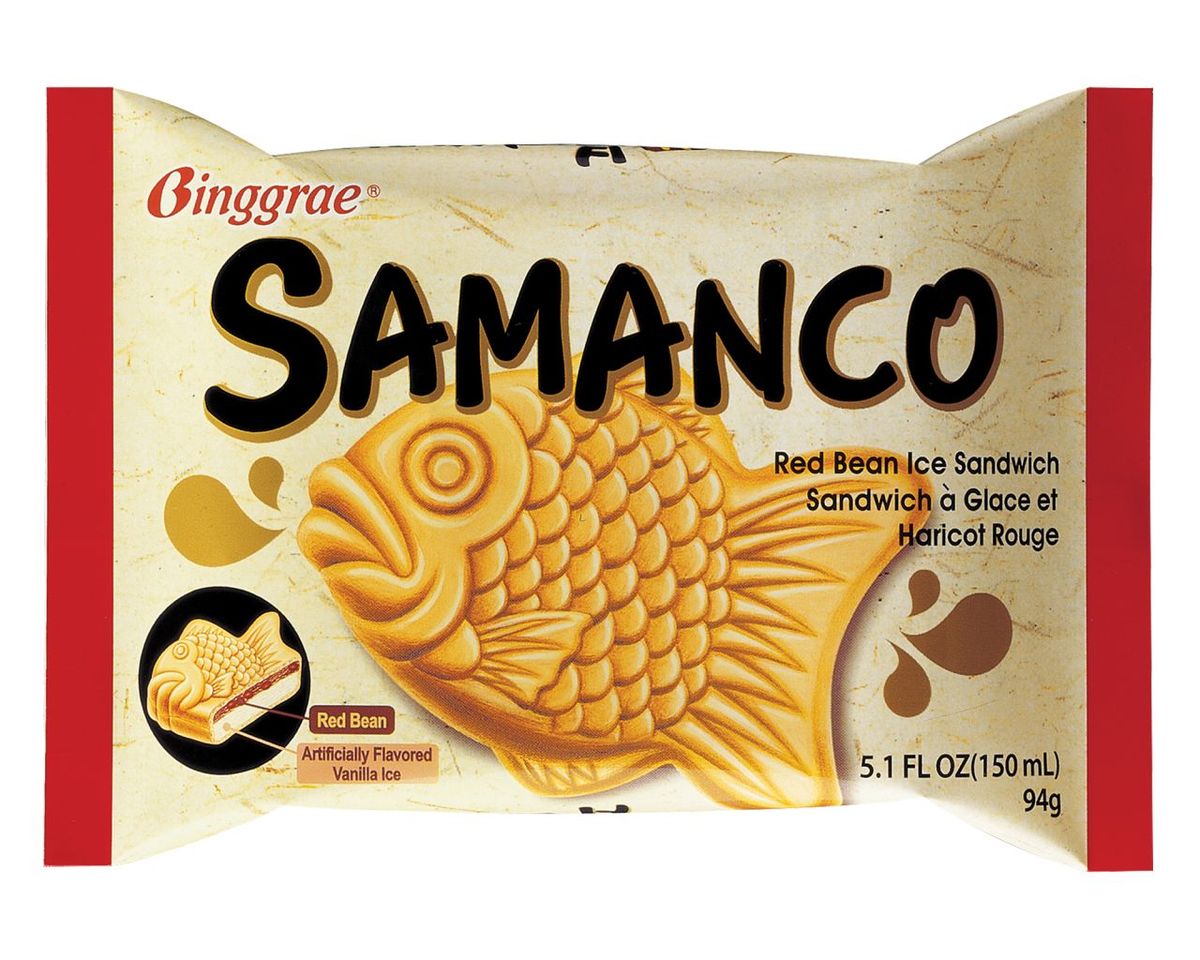 Binggrae SAMANCO Ice Cream Melona Waffle Red Bean Flavor 150ml - Frozen ...