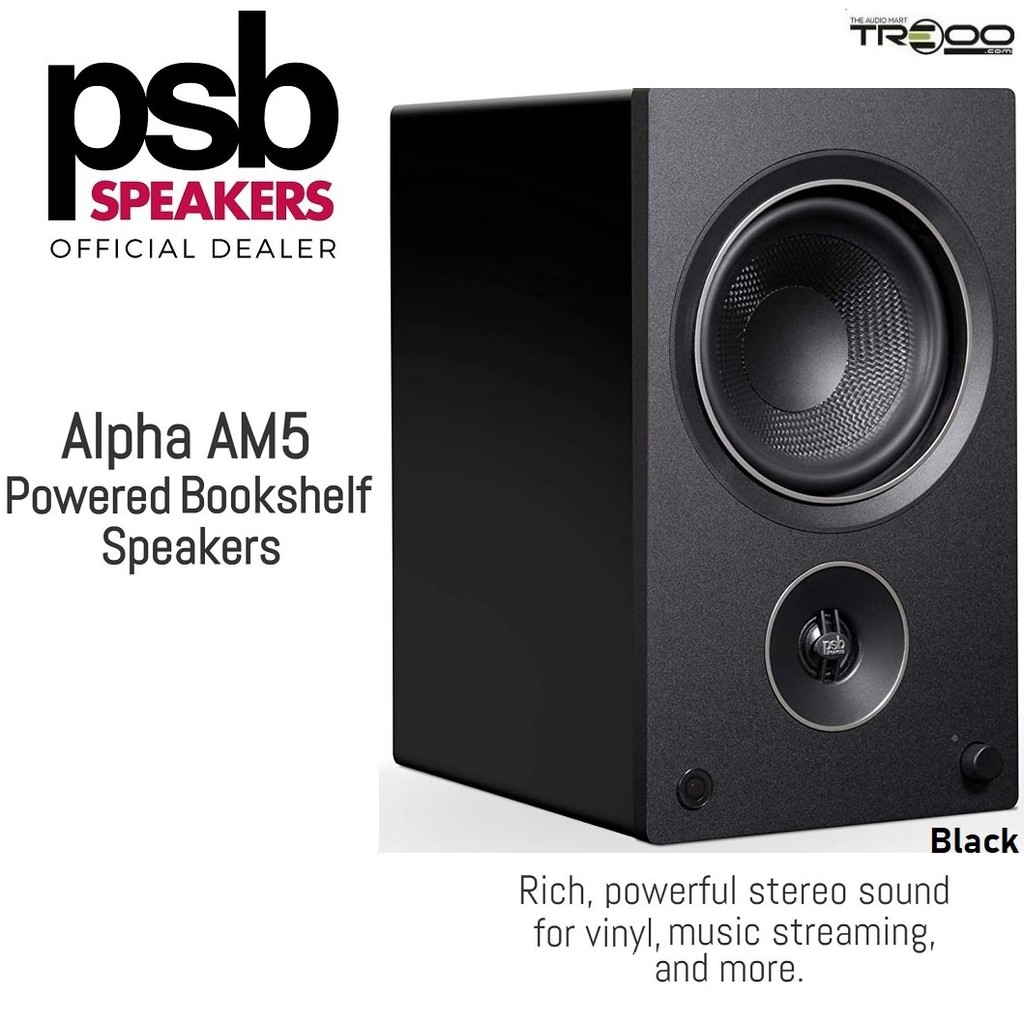PSB Alpha AM5 Wireless Bluetooth aptX Desktop Bookshelf Speakers ...