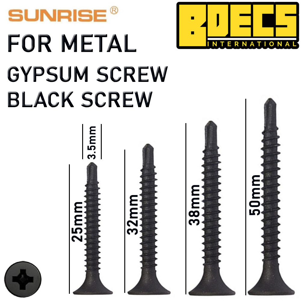 Black Screw /Gypsum Screw Metal 25mm(1") 1box I Bdecs | Lazada PH