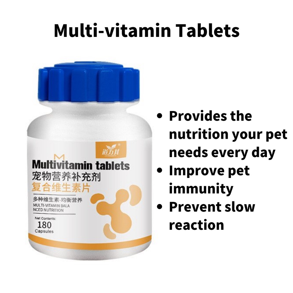 180 Tablets Pet Dog Supplement Cat and Dog Vitamin Multivitamin ...