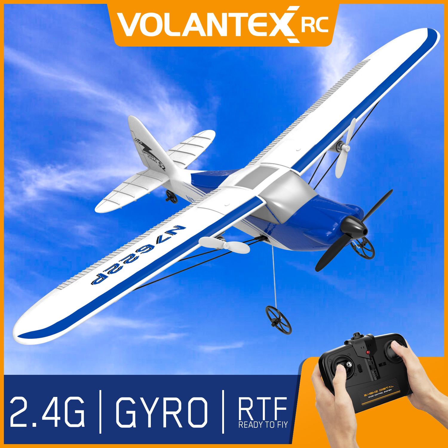Volantex RC Airplane Control 2.4Ghz 2CH 400mm Wingspan Fixed Wing EPP ...