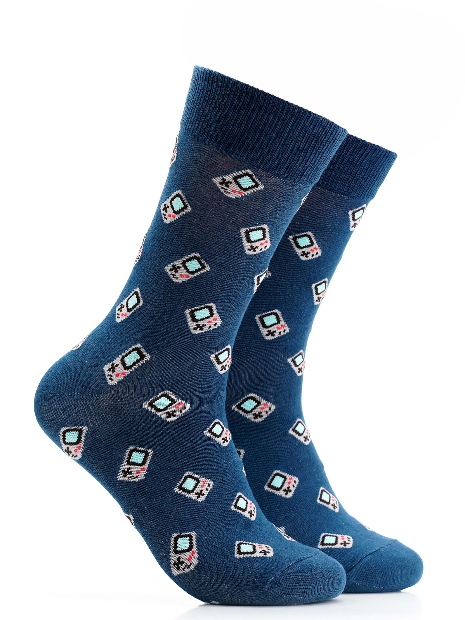 Iconic Socks Game Console Blue Pattern Crew length Office Formal Socks ...