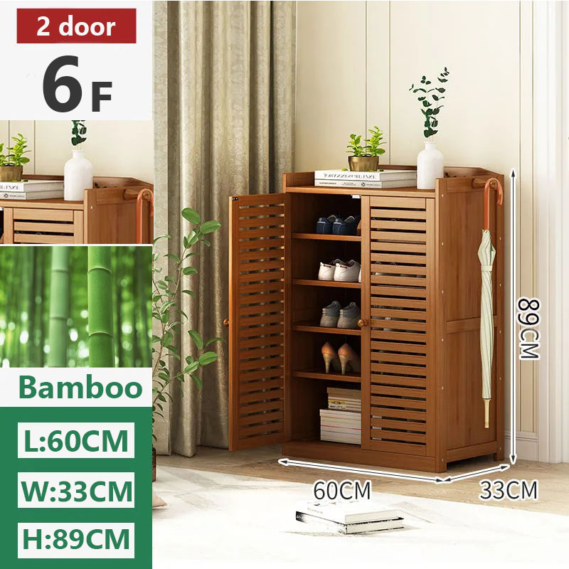 Shoe Cabinet Bamboo Shoe Cabinet Wooden with Door Shoe Rack Cabinet ...