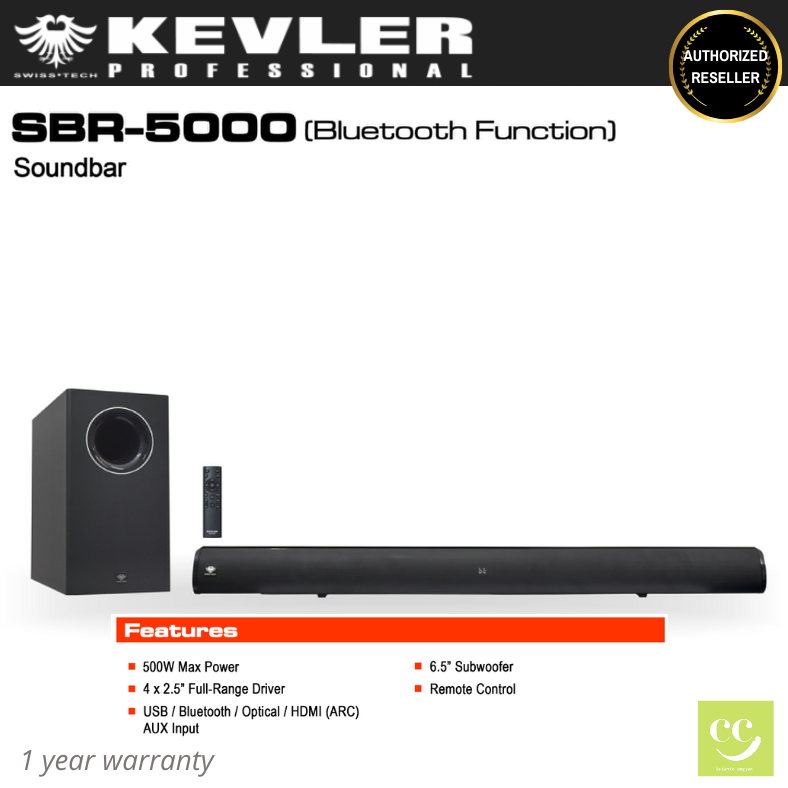 Kevler Professional NEW Sound bar SBR 5000 USB/Bluetooth/AUX/HDMI ...