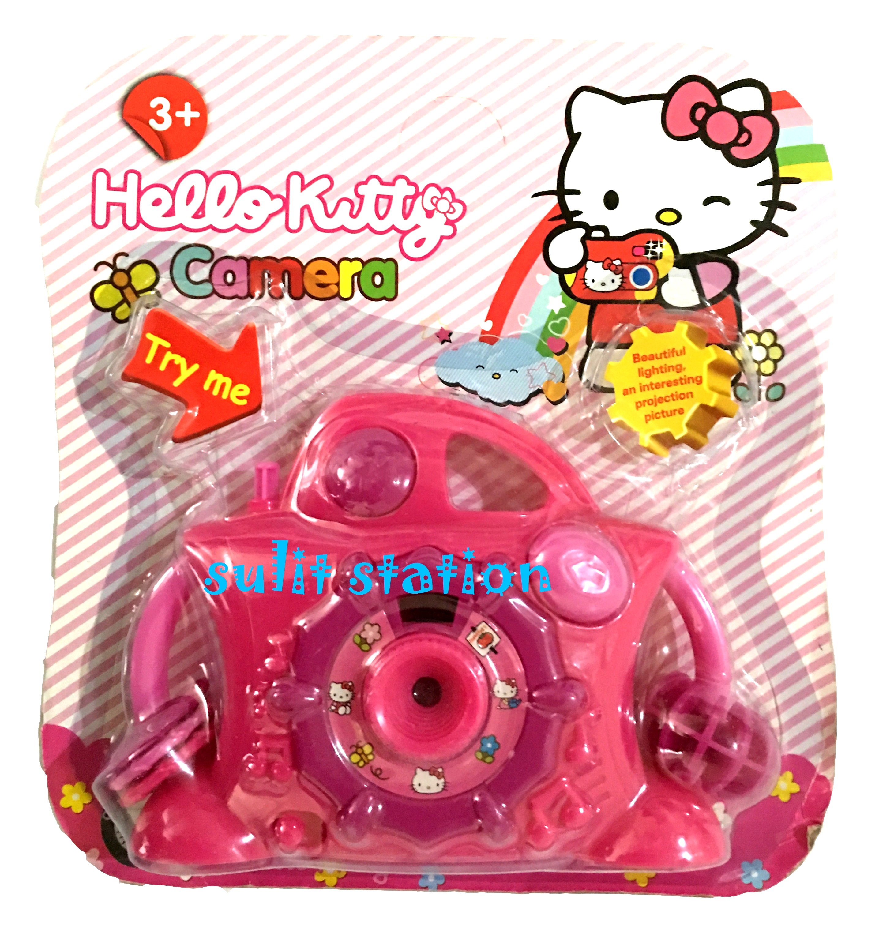 HELLO cat KITTY KIDS PRETEND PLAY TOY PROJECTOR LED LIGHTED GRID VIEW ...