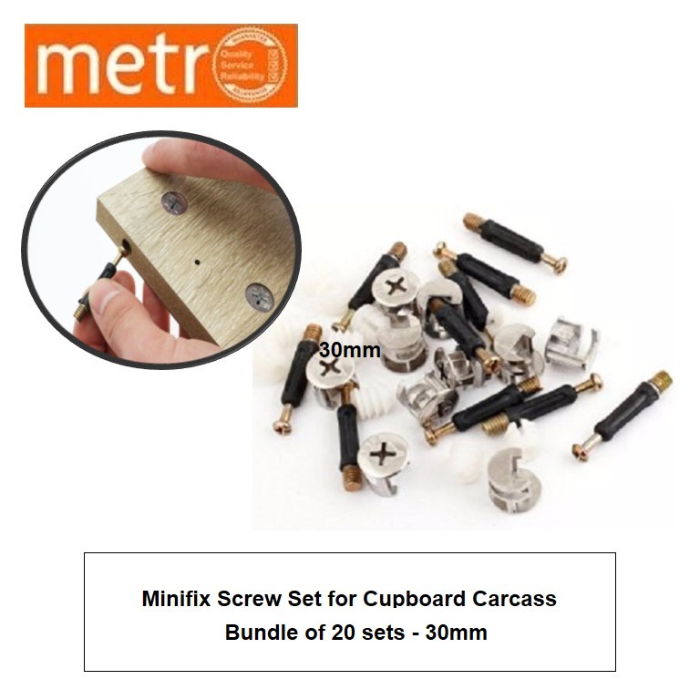 Screw Minifix Set for Cupboard, Carcass 35mm | Lazada PH