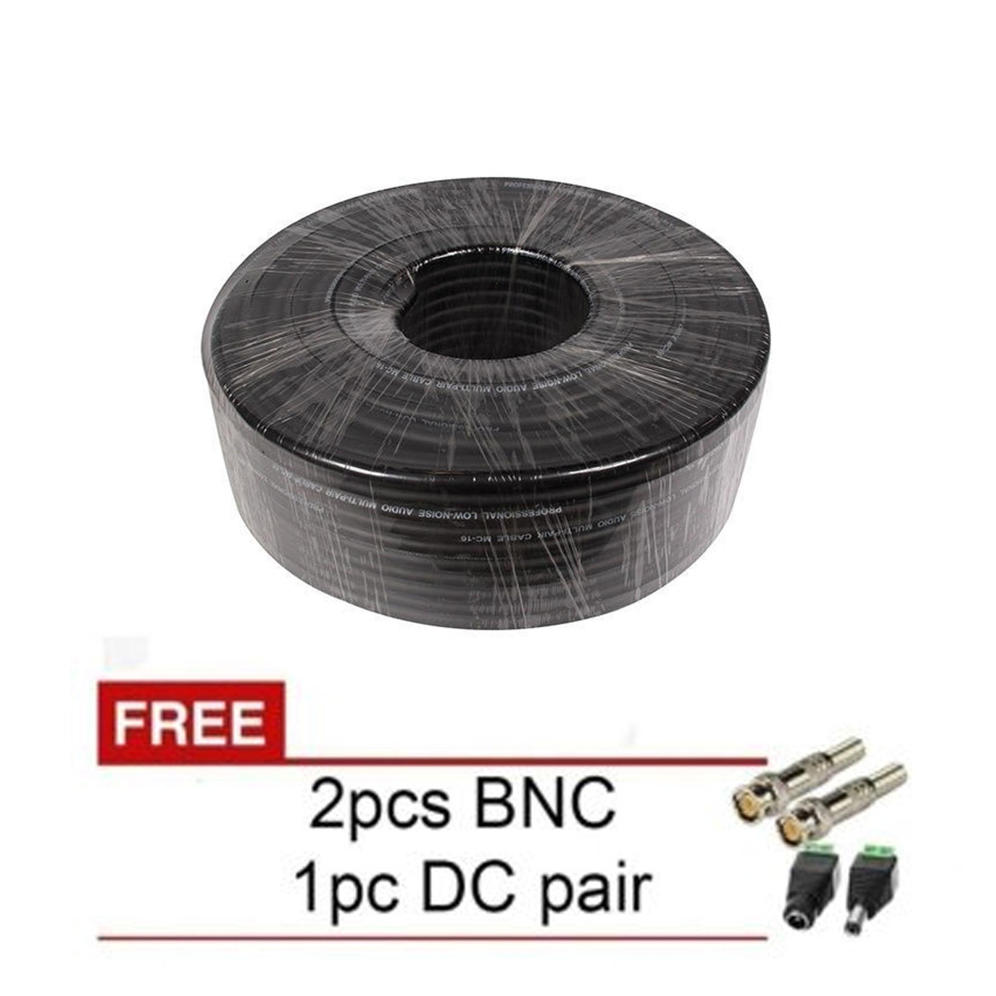 RG6 200m Siamese Cable for CCTV with Free 2 Pieces BNC and 1Pair of DC ...