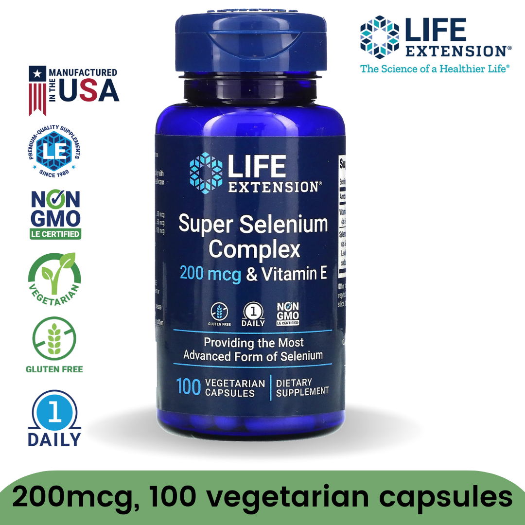 Life Extension Super Selenium Complex & Vitamin E 200 mcg 100 ...