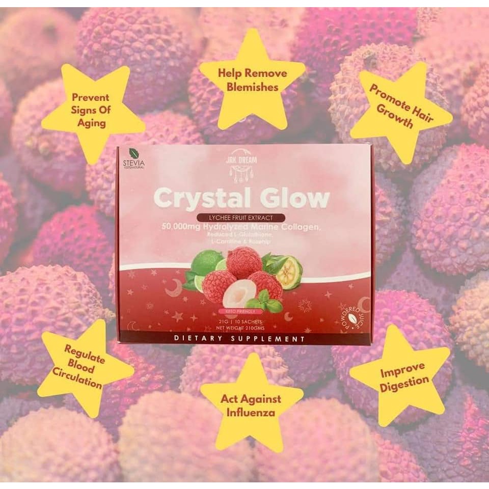 Crystal Glow (Lychee) COLLAGEN Drink, Colla Glow, Gluta + Glow by ...
