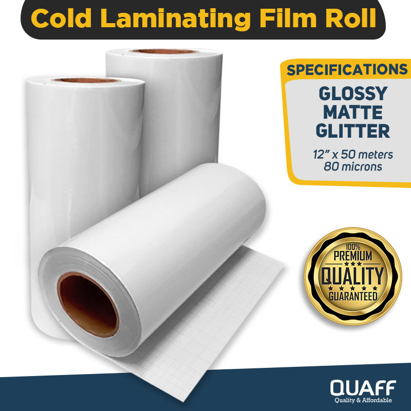 Quaff Cold Laminating Film Photo Top Roll 12 Inch x 50M Glossy Matte ...