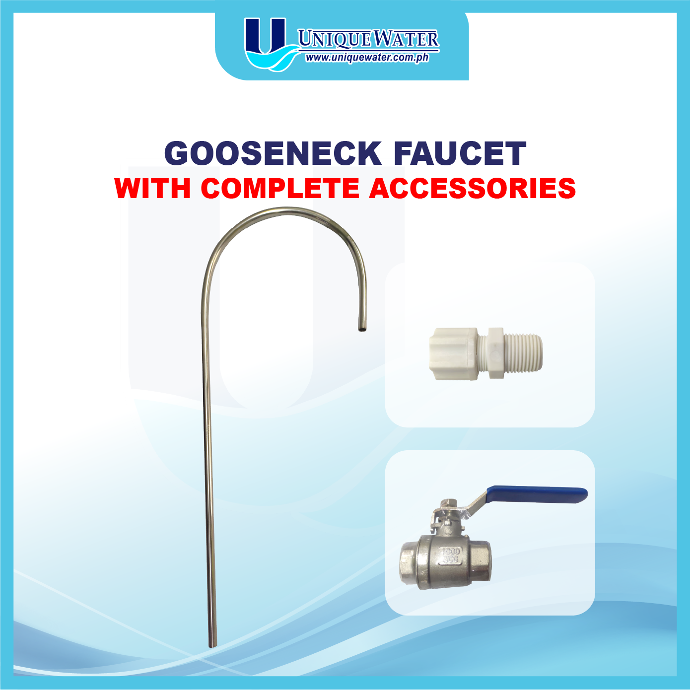 Gooseneck Faucet Set (With Jaco and Ball Valve Fittings) | Lazada PH