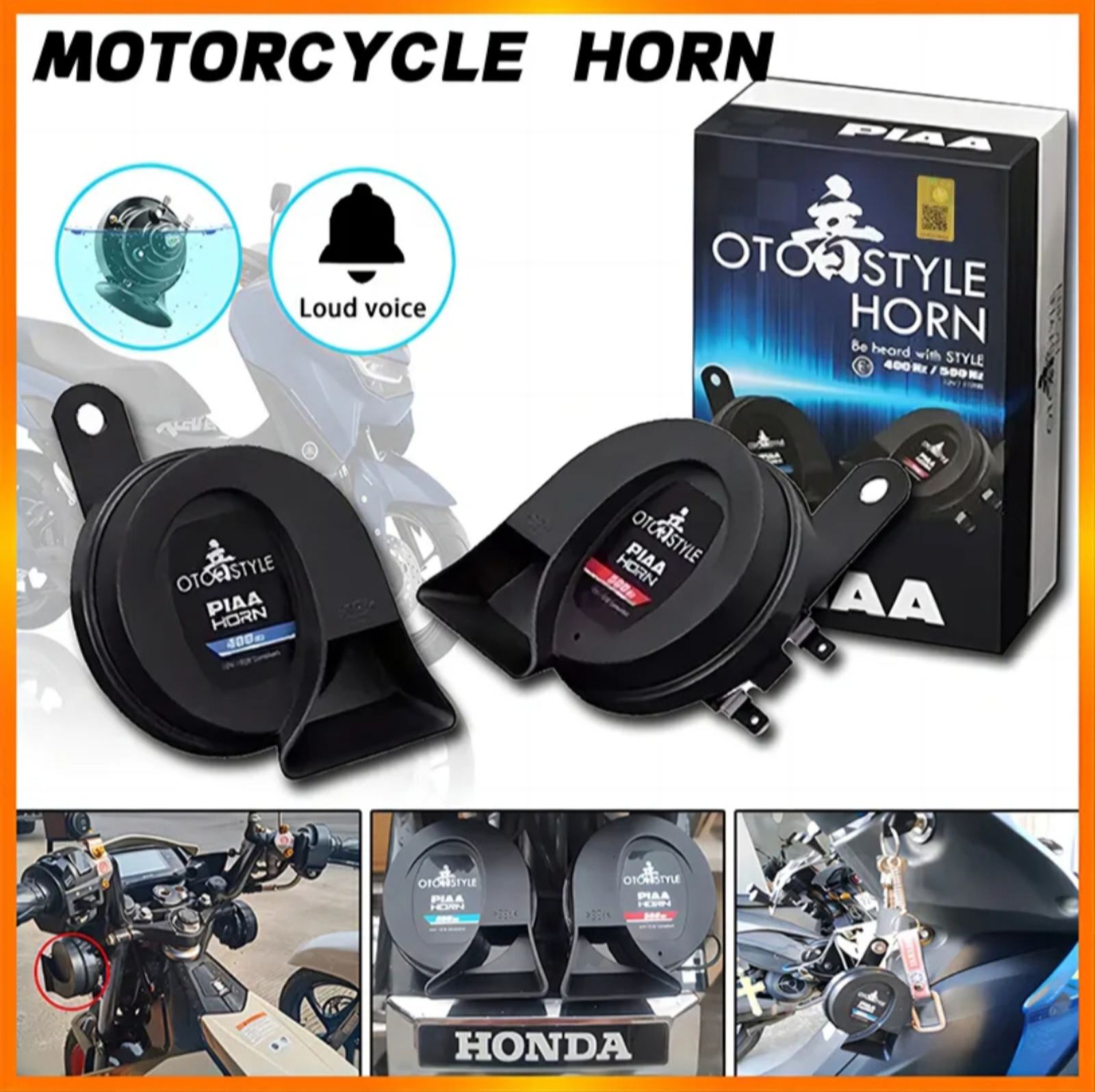 PIAA Motorcycle Parts Accessories New Piaa Horn Oto Style MOCC Horn 12v ...