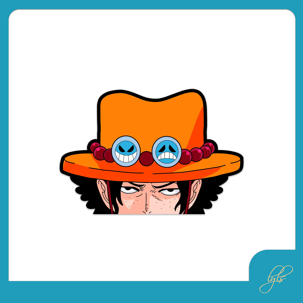ACE ONE PIECE ANIME PEEKER Waterproof Vinyl Sticker for Motorcycle ...
