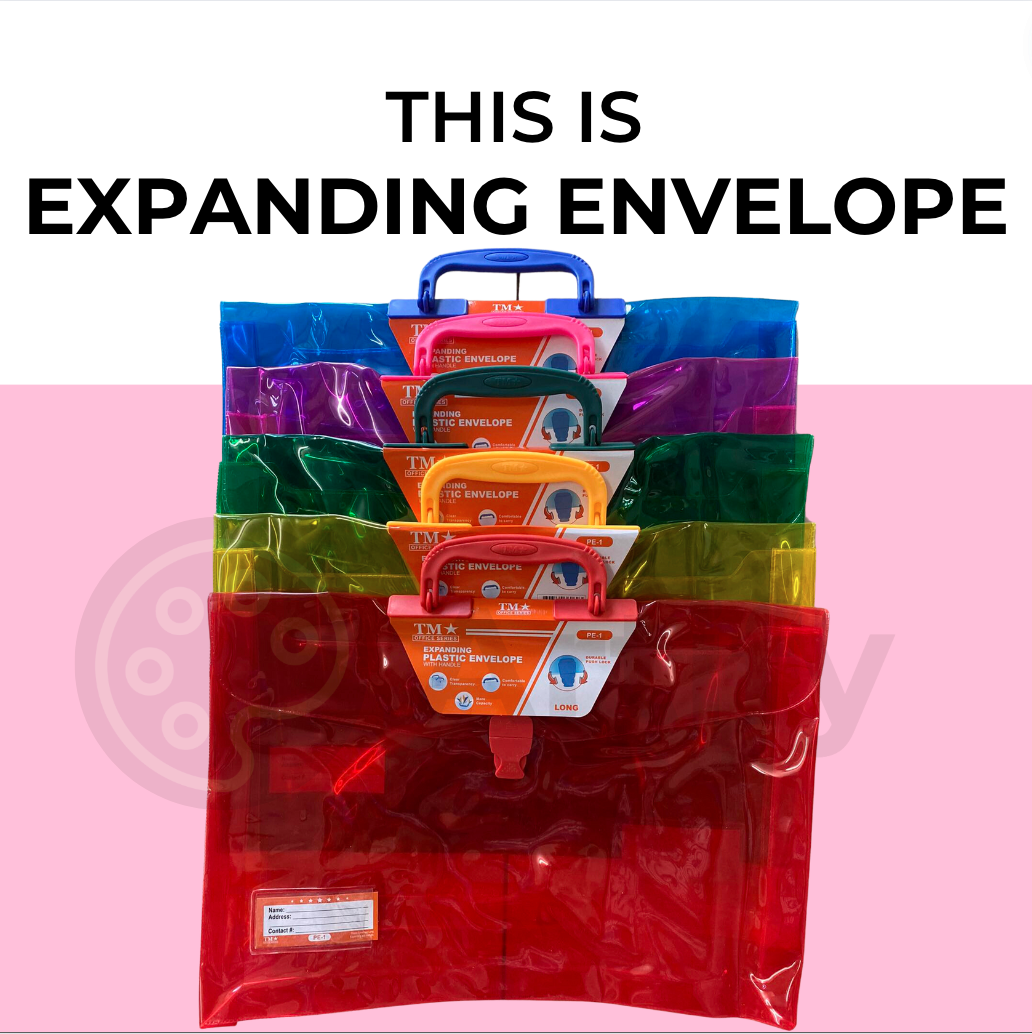 Expandable Plastic Envelope with Zipper Bag AND PUSH lock Fits Long ...