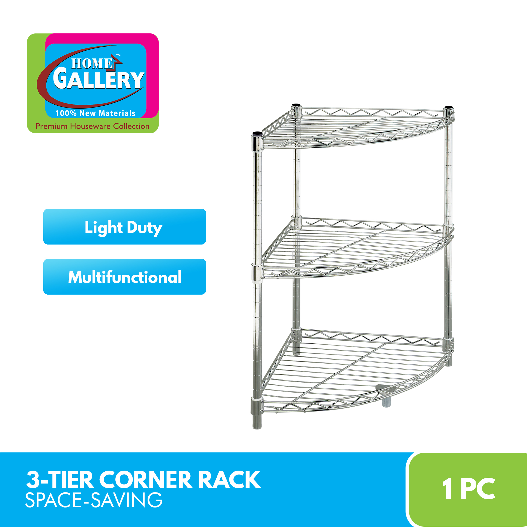 Home Gallery 3-Tier Corner Rack | Dimension: L25xW25xH45cm | Lazada PH