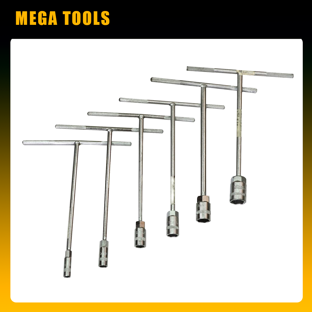 Mega Tools T Handle Socket Wrench, T Wrench (8mm, 10mm, 12mm, 14mm ...