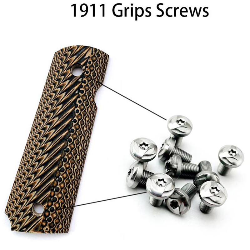 🎊LTIOMJ🎊 4pcs 1911 Grips Screws Stainless Steel CNC T8 Screw Roasting ...