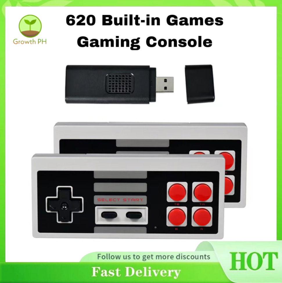 PK-02 Wireless Gaming Console USB Stick Built-in 620 Games Retro NES ...