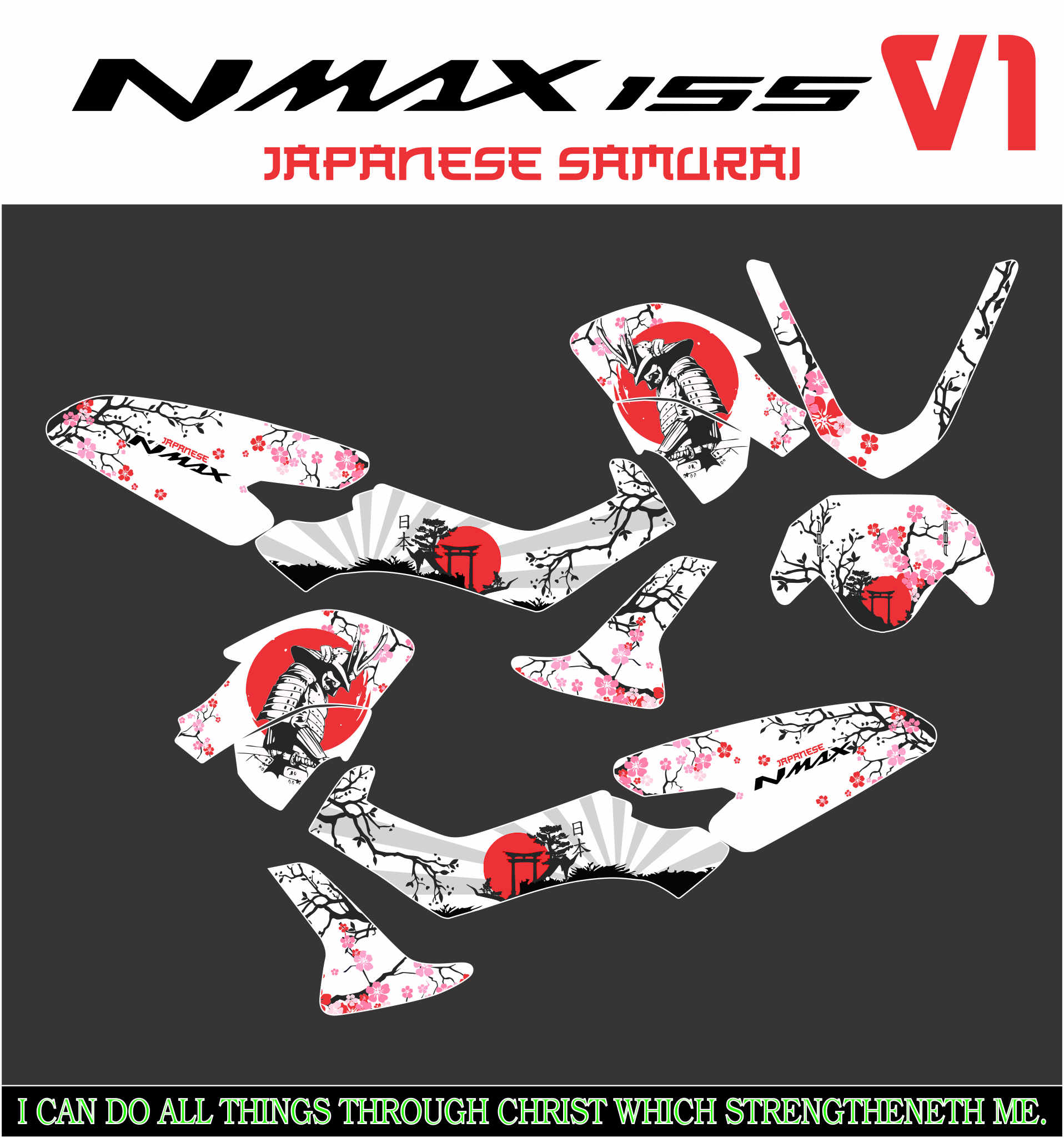 NMAX V1 FULL DECALS JAPANESE SAMURAI CONCEPT | Lazada PH