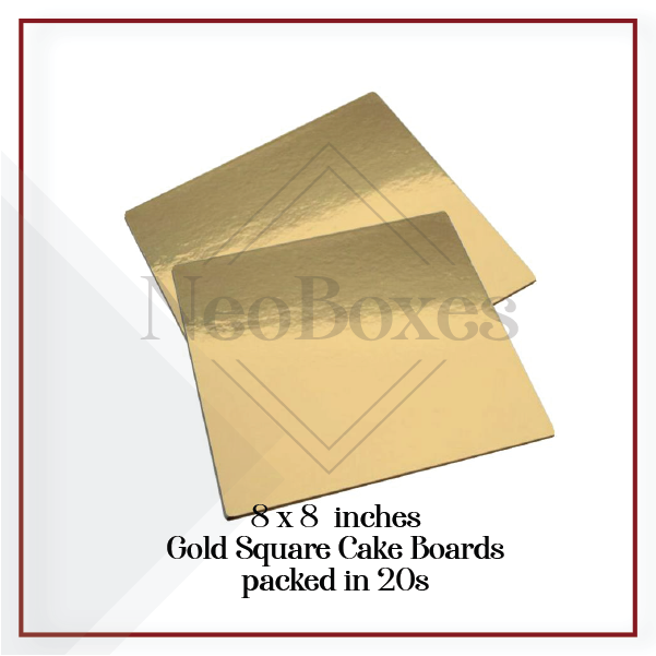 NeoBoxes | LIMITED!!! 8x8" Gold Square Cake Boards (2MM Thickness Only ...