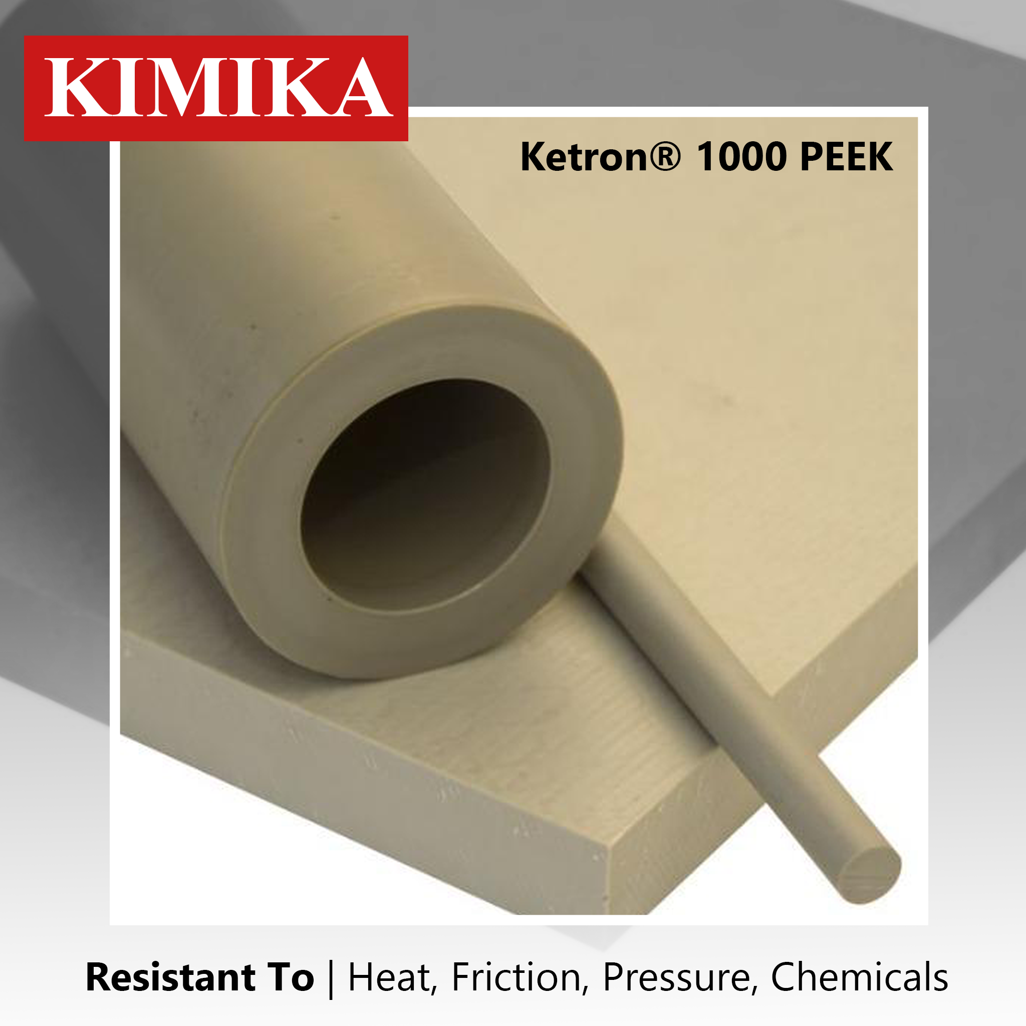 Ketron® 1000 PEEK Rod Natural size 12mm dia. x 6 inches long High ...