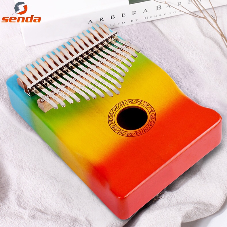 Senda Kalimba 17 Keys Thumb Piano and Tune Hammer, Portable Rainbow ...