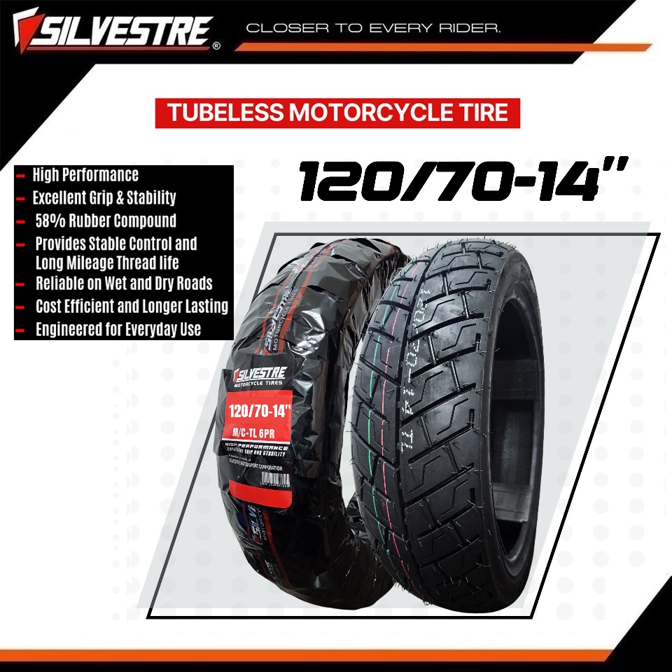 SILVESTRE Tubeless Motorcycle Tire High Performance Street Tires 58% ...