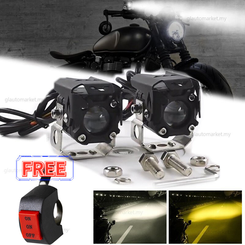 Motorcycle Spotlight，Universal 2 Pcs LED Motorcycle Spotlight Mini ...