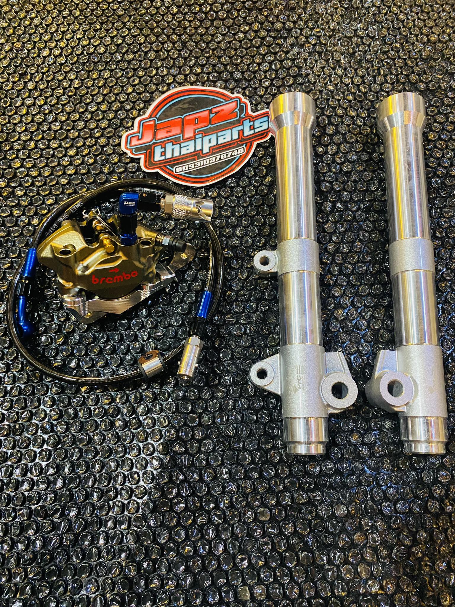BREMBO TURTLE BACK CALIPER SET w/ LIGHTEN FRONT SHOCK & SWITCH HOSE ...