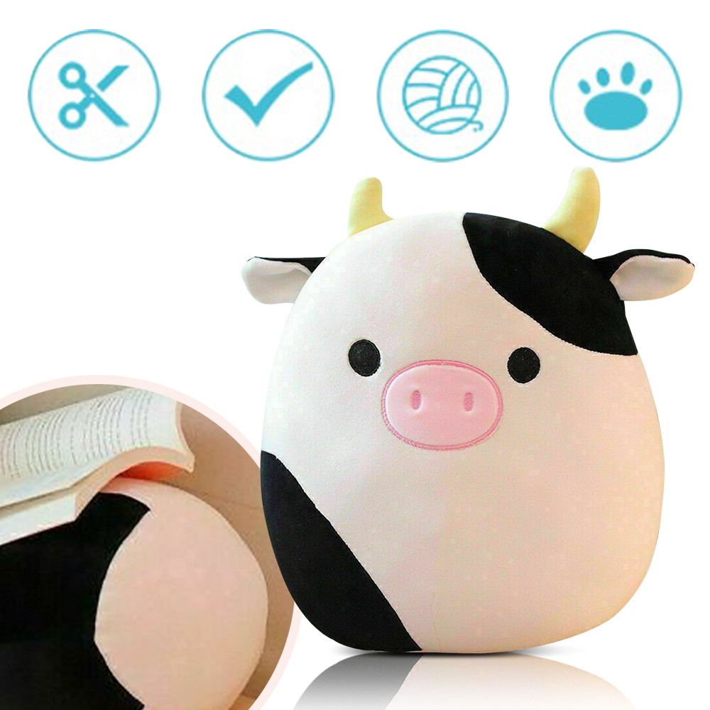 Squishmallows Connor The Cow Plush Toy Cuddle & Squeeze Super Soft Doll ...