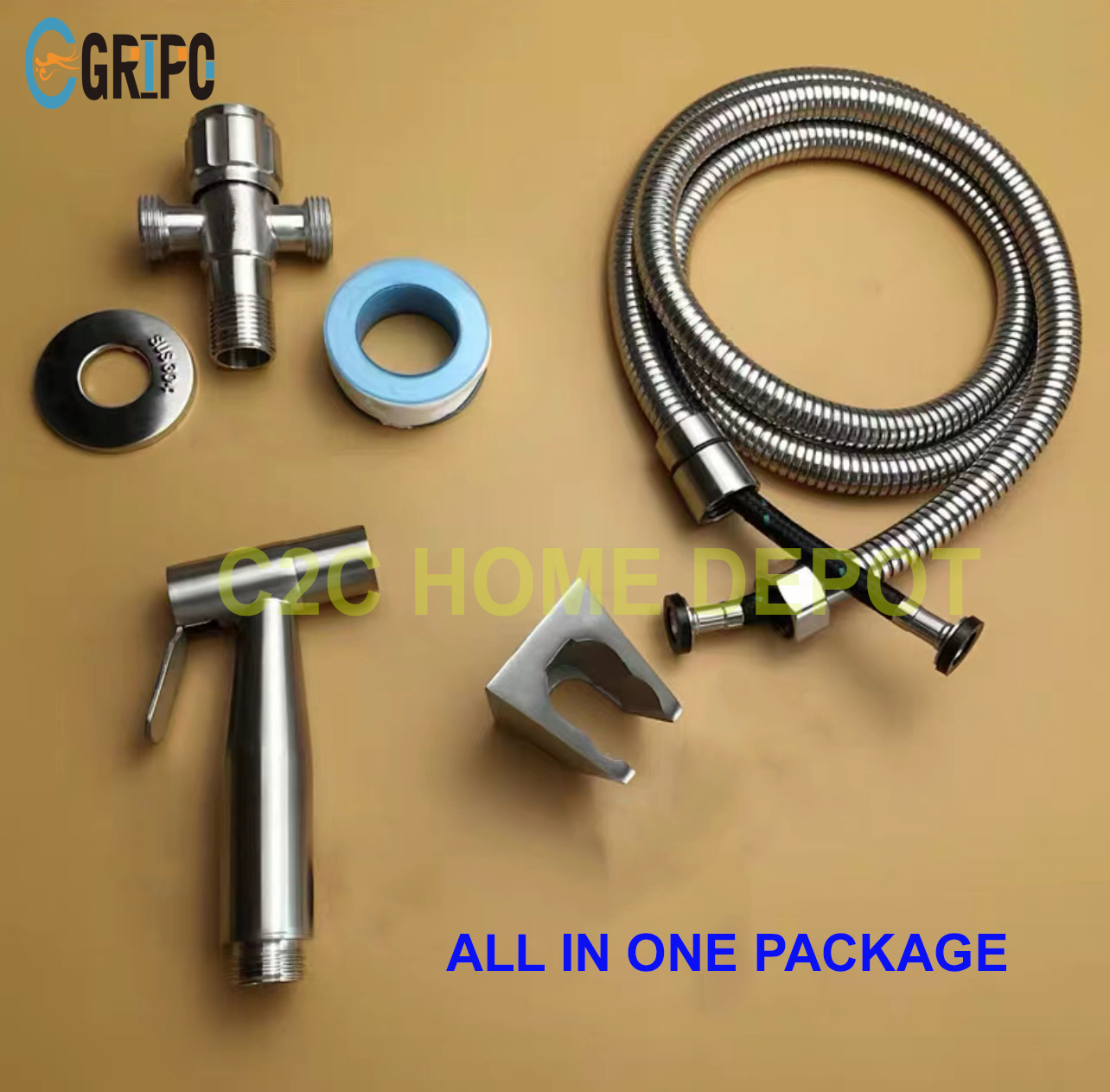 GRIPO 304 stainless 2 way angle valve 4 in 1 set bidet set bidet spray ...