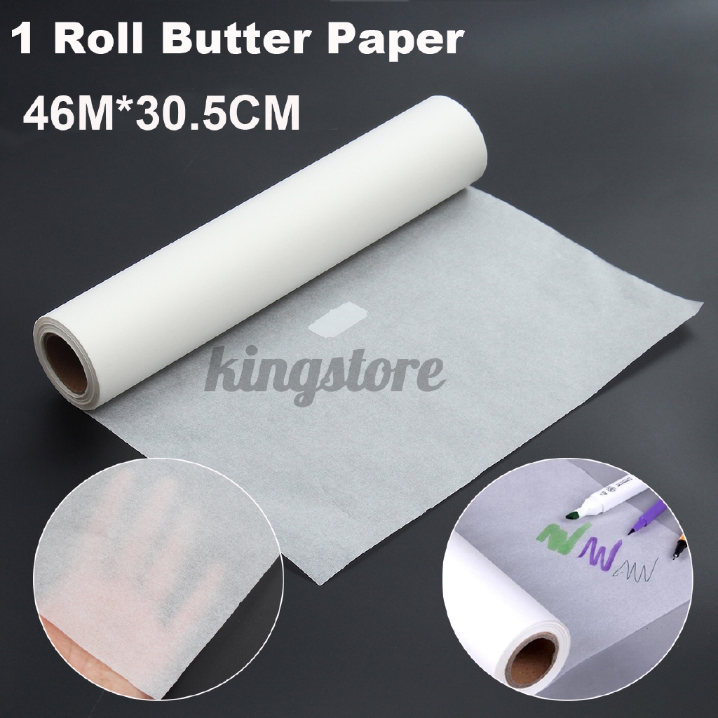 46M*30CM Super Transparent Draft Sketch Butter Paper Tracing Paper Roll ...