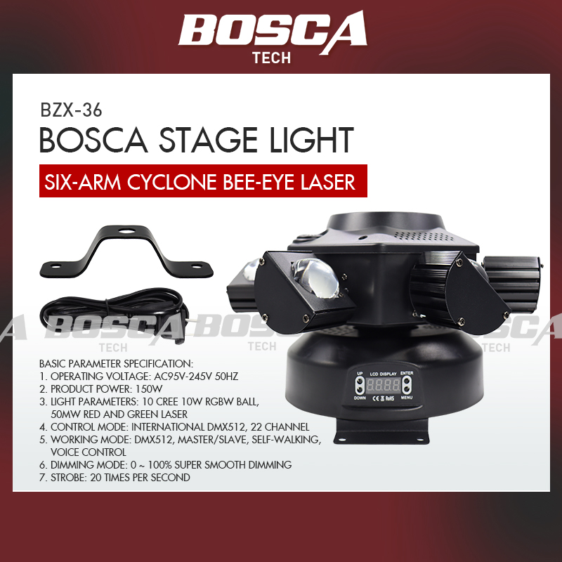BOSCA Stage Light Six-arm cyclone Bee-eye laser BZX-36 Stage equipment ...