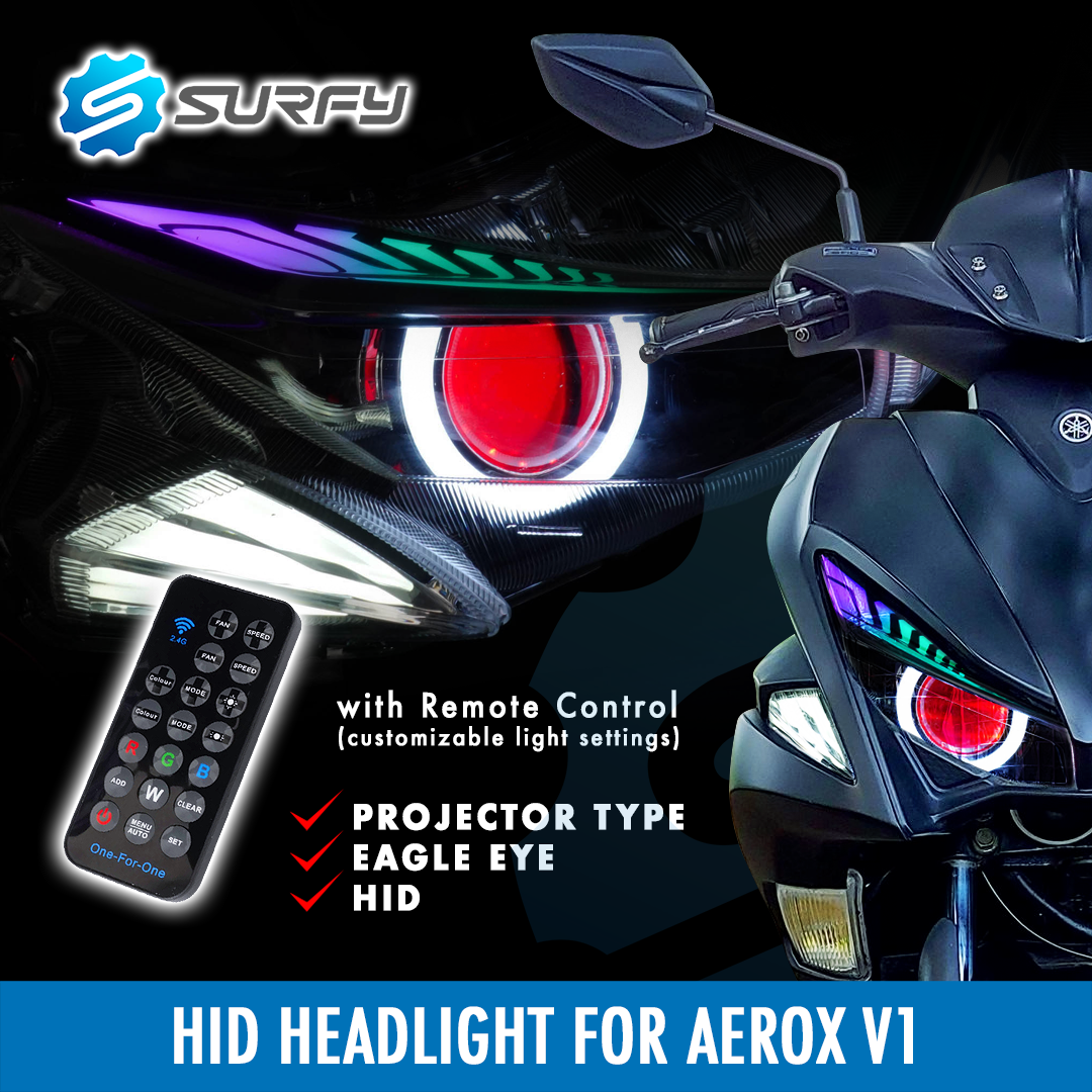 Aerox v1 HID Headlight Assembly RGB Plug And Play With Remoto Control ...