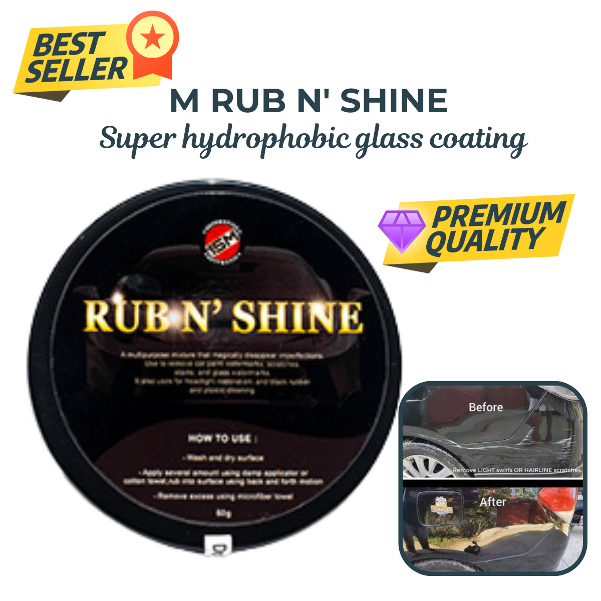 BEST QUALITY 100% Rub N Shine PREMIUM Multi Purpose Scratch Remover and ...