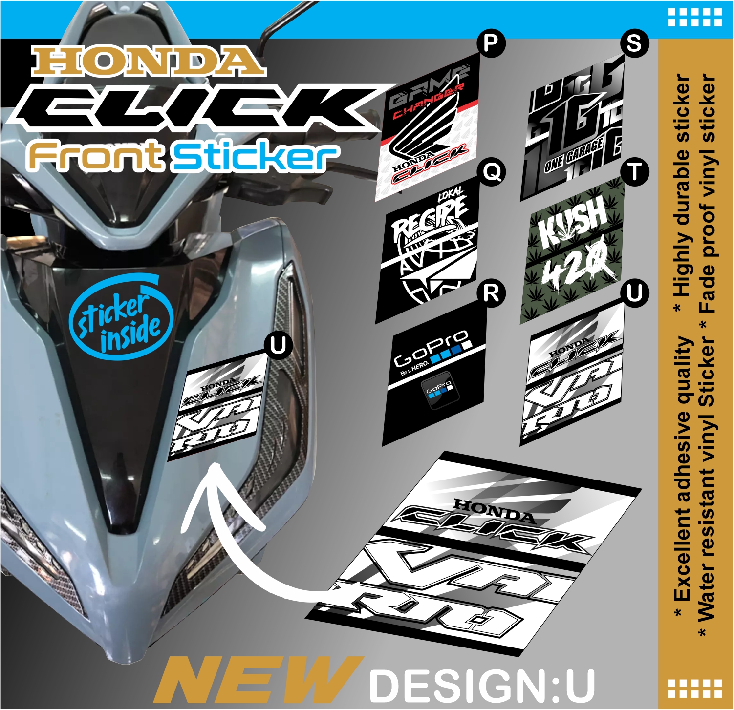 Honda Click Printed Stripes Decals Sticker | Lazada PH