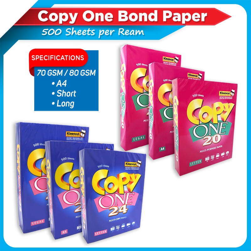 (PRINTING VIEW) COPY ONE bond paper 70GSM SUBSTANCE 20 (500sheets per ...