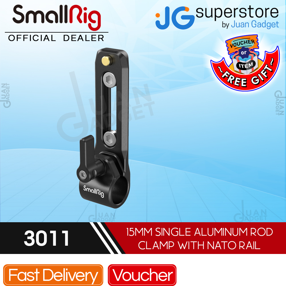 SmallRig 15mm Single Aluminum Rod Clamp with Integrated NATO Rail ...