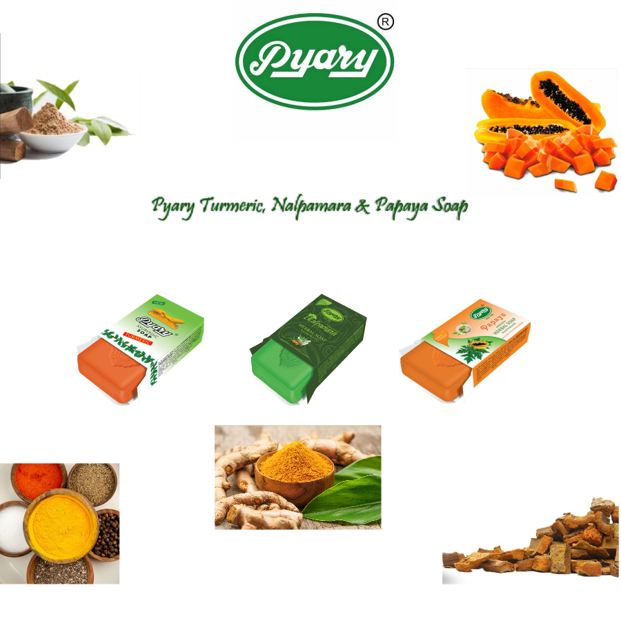 Pyary Trio (Turmeric Soap, Papaya Soap & Nalpamara Soap) | Lazada PH