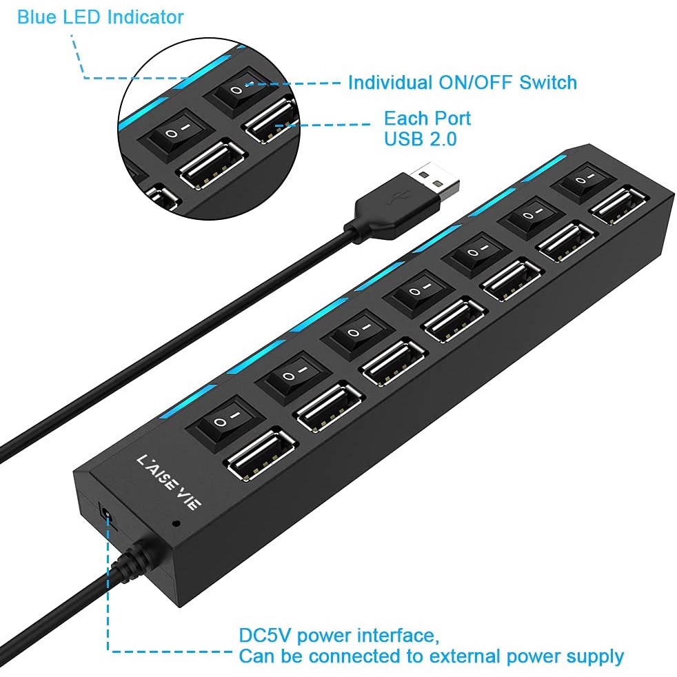 【CYT】Hub High Speed 4-Port /7-Port Hub Independent Switch Hub Four ...