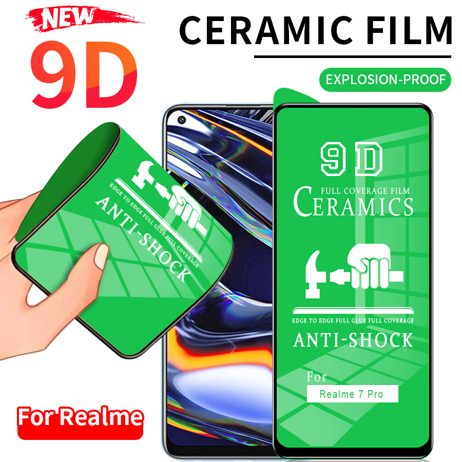 ฟิล์มกระจก RealMe แบบกาวเต็มจอ 9D ของแท้ ทุกรุ่น! Realme 8 Pro C12 C20 C25Y C21Y C17 C25S C15 ...