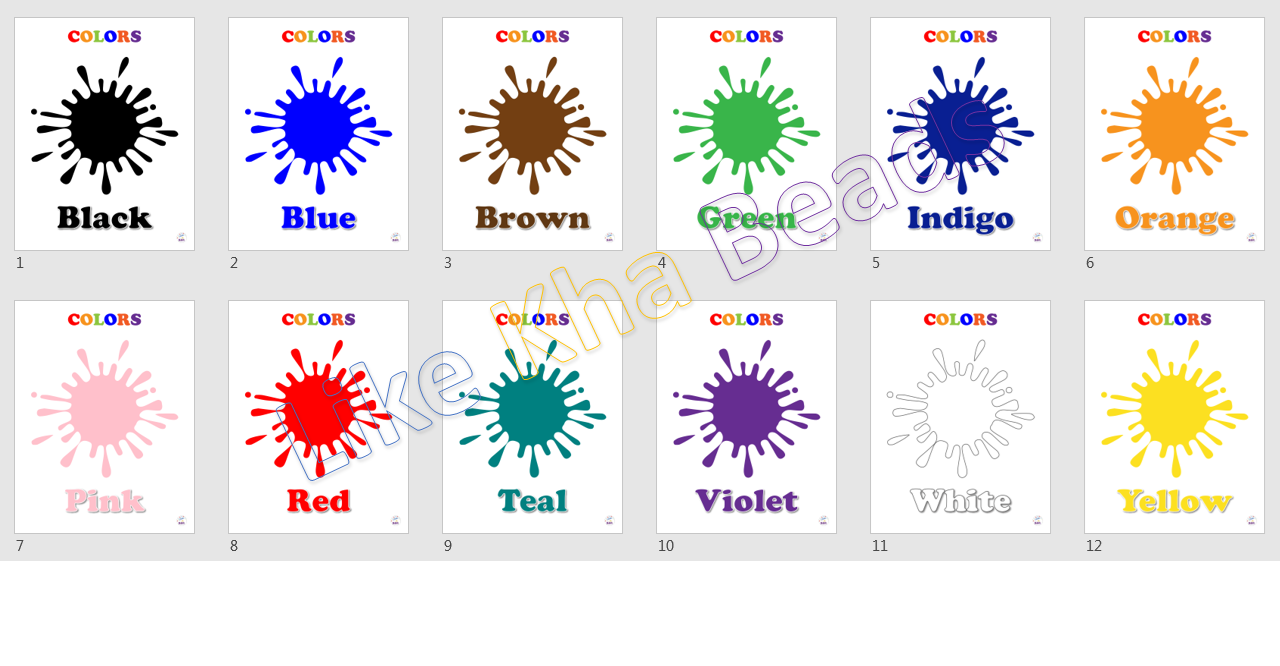12 pcs. Laminated Charts Color Educational Charts for kids, 12 pieces ...