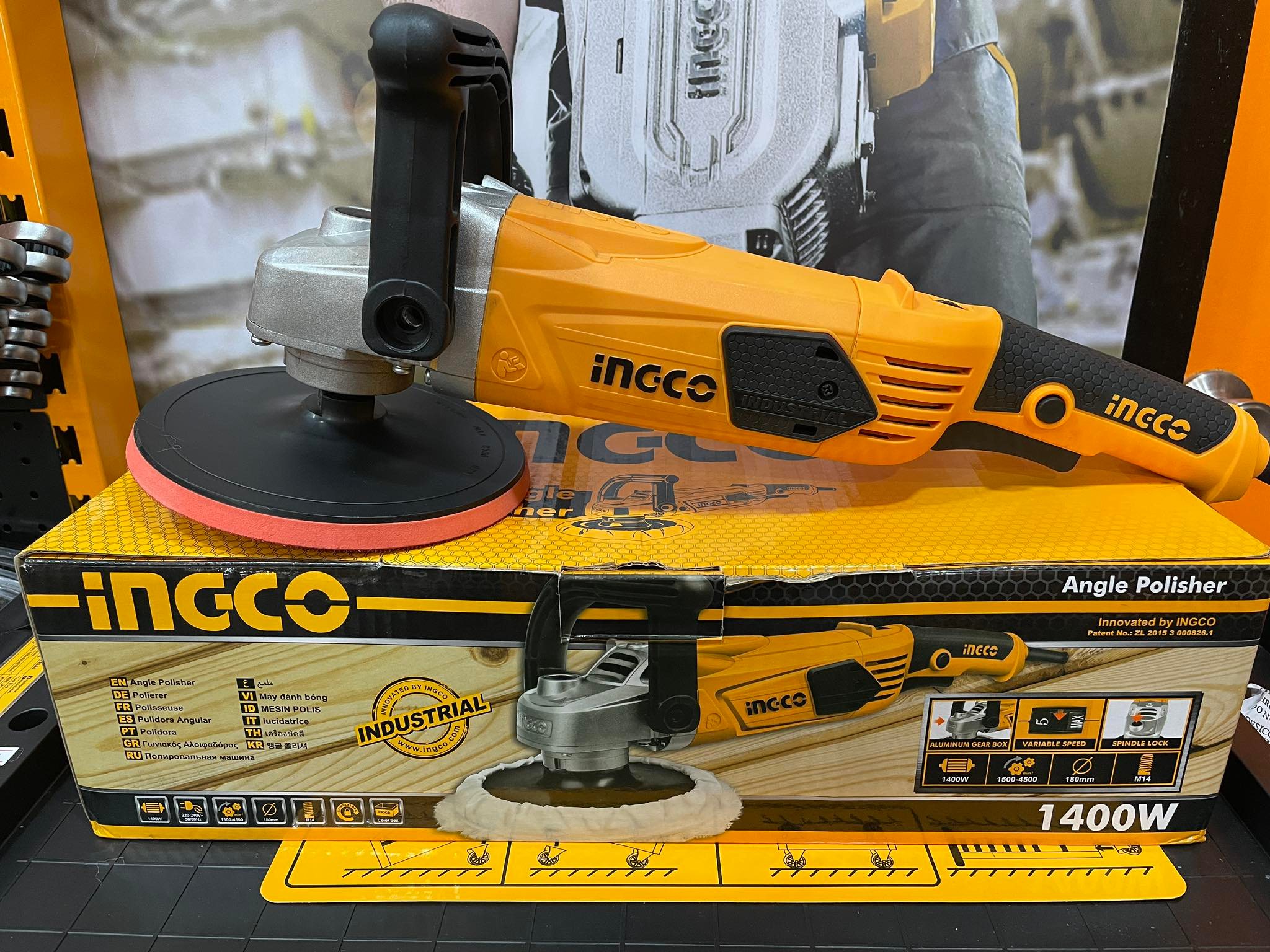 Ingco Industrial Angle Polisher/Buffing Machine AP14008-2P BL-PT ...