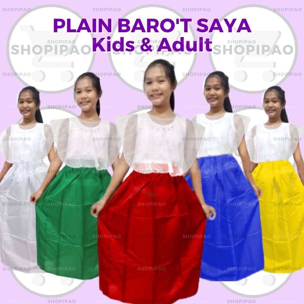 SPP Plain Baro't Saya Set Nylon Kimona Filipiniana For Kids and Adult ...